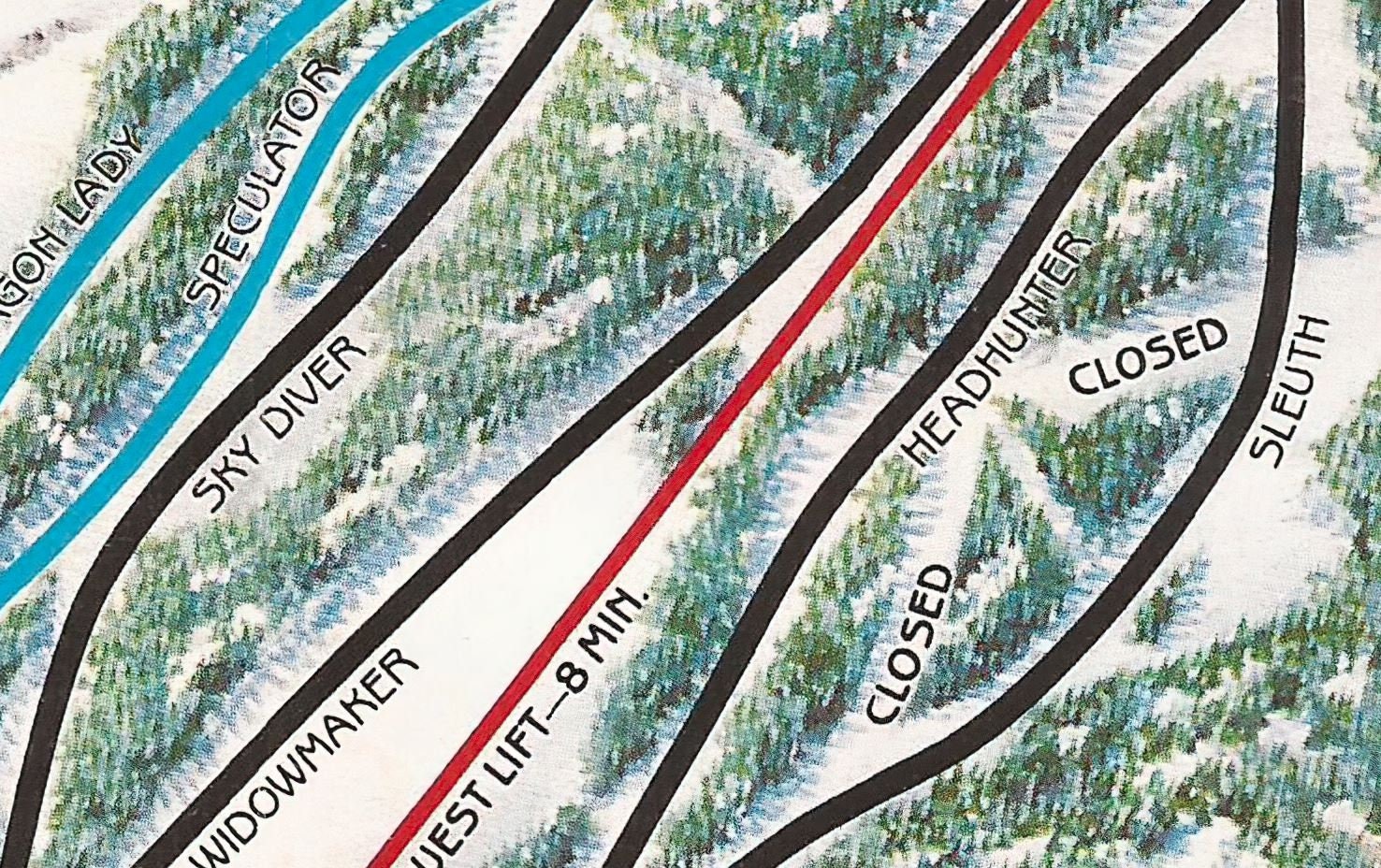 1984 GRANBY RANCH Ski Trail Map - Ski Home Decor, Ski Lodge Wall Decor ...