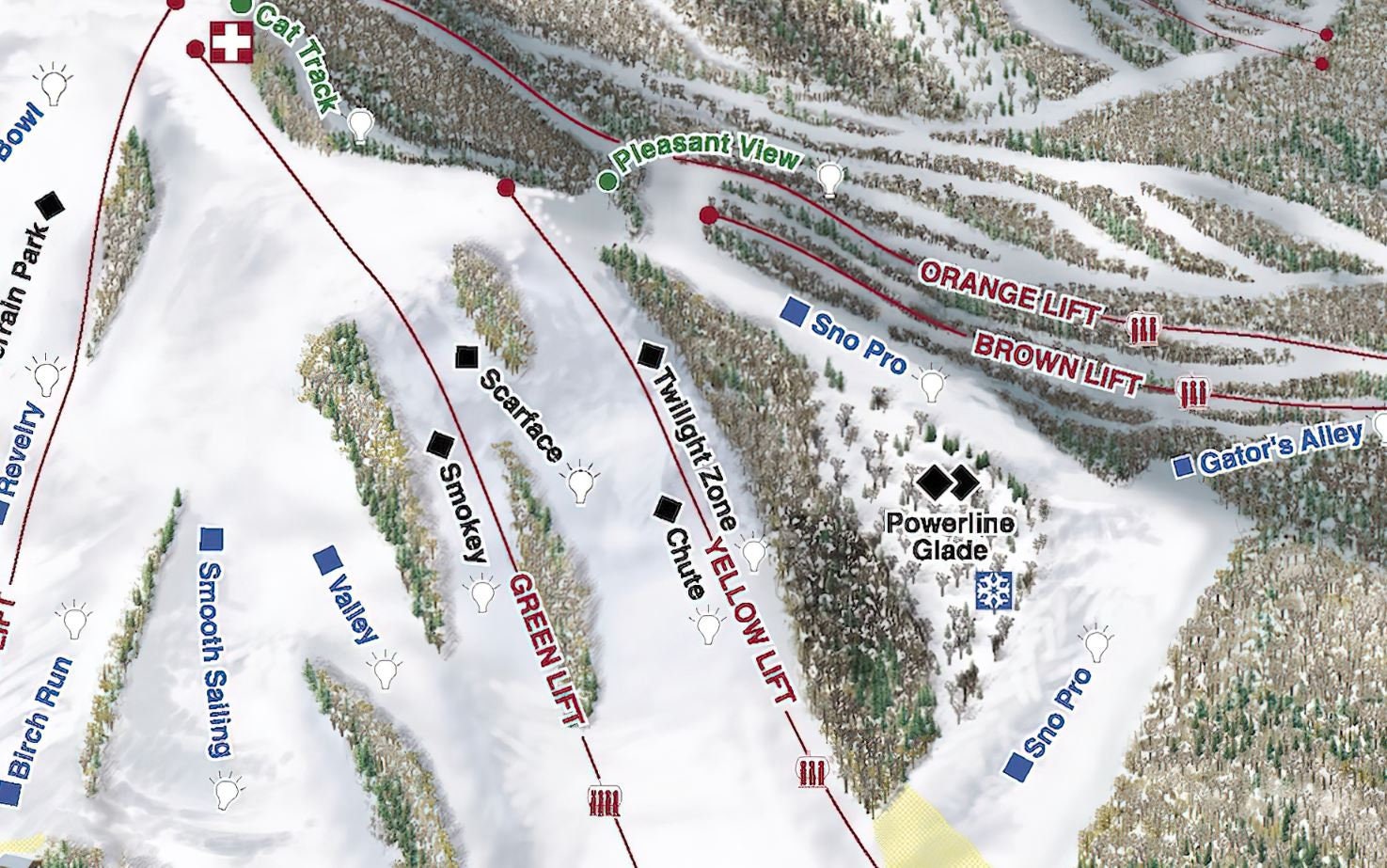 2024 NUB'S NOB Resort Ski Trail Map - Ski Home Decor, Ski Lodge Wall ...