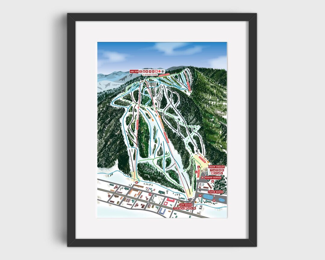 2025 RED RIVER Ski Trail Map - Ski Home Decor, Ski Lodge Wall Decor ...