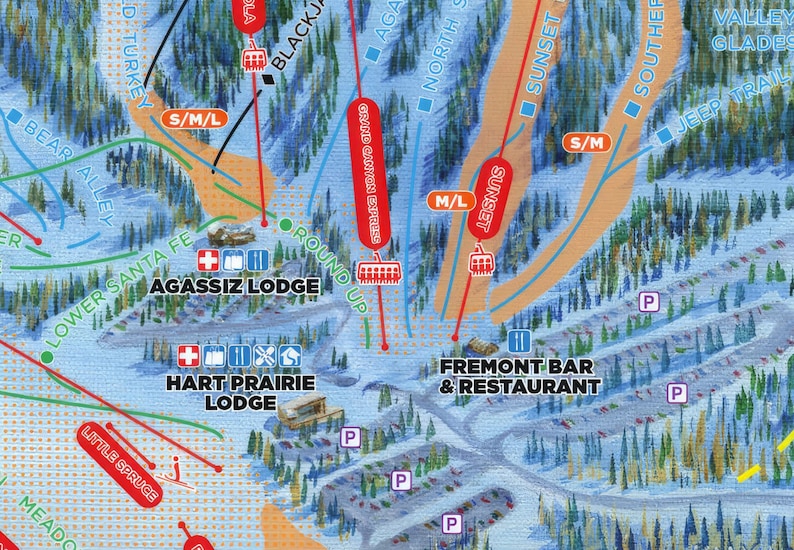 2024 Arizona Snowbowl Ski Trail Map Print - Vintage Ski Lodge Decor - Etsy