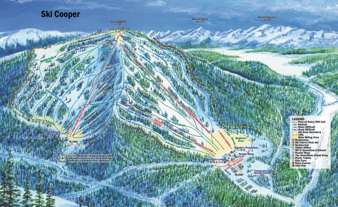 2021 COOPER / CHICAGO RIDGE Ski Trail Map Ski Home Decor - Etsy