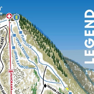 2021 GUNSTOCK MOUNTAIN Resort Ski Trail Map - Ski Home Decor, Ski Lodge ...