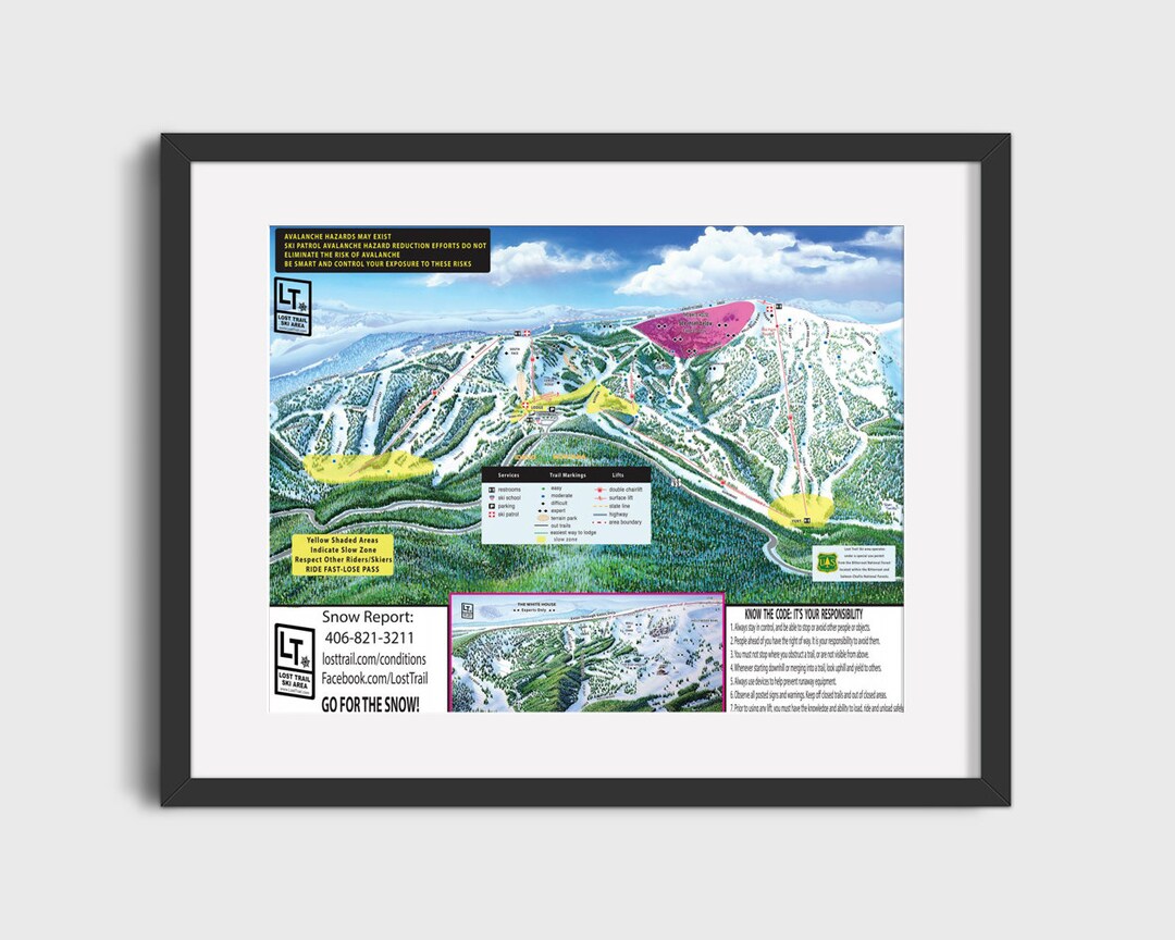 2021 Lost Trail Ski Resort Map Print – Vintage Ski Lodge Decor - Etsy