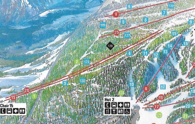 1986 MAMMOTH MOUNTAIN Ski Trail Map Ski Map, Ski Art, Ski Decor, Ski ...
