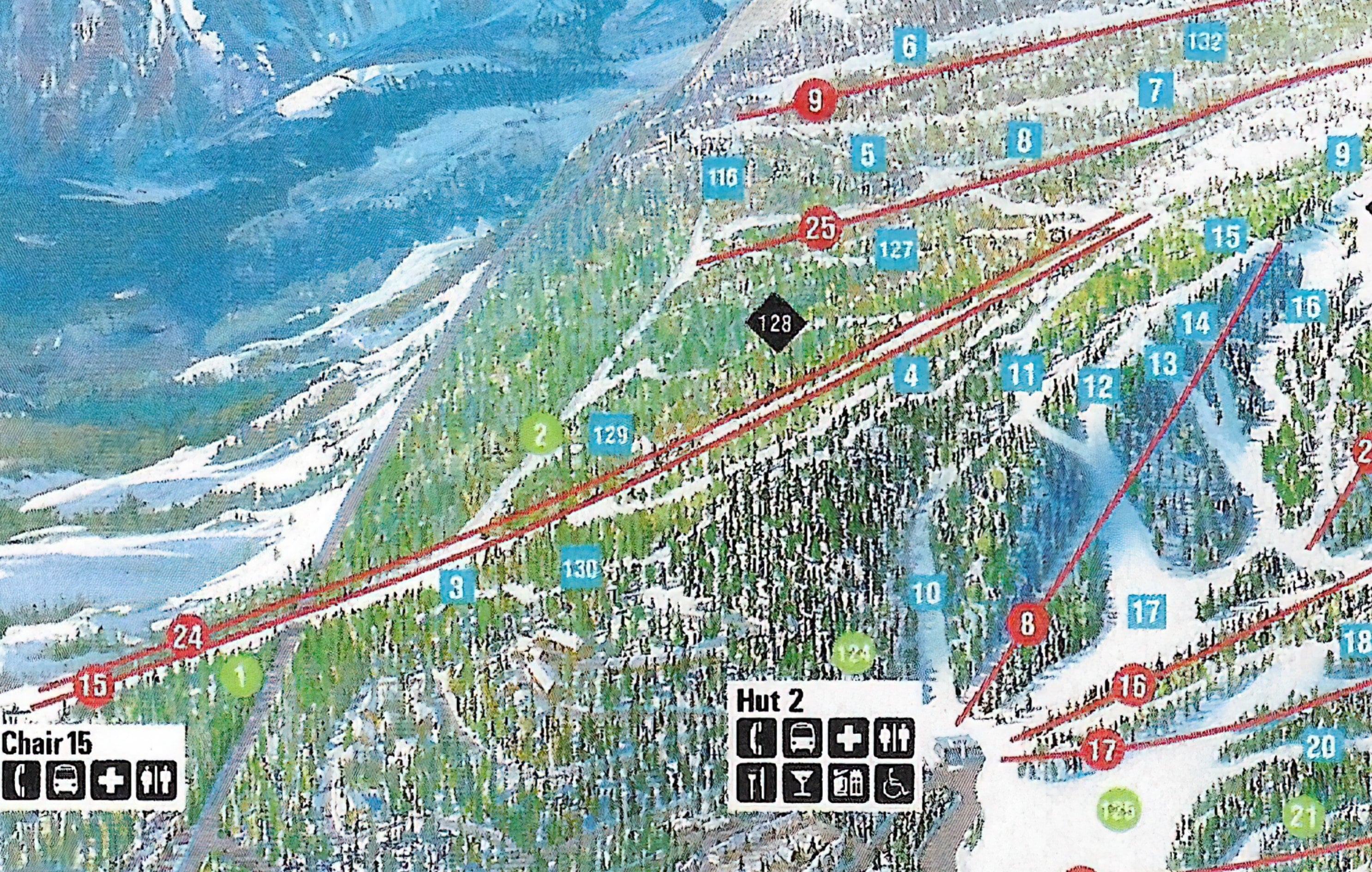 1986 MAMMOTH MOUNTAIN Ski Trail Map - Ski Map, Ski Art, Ski Decor, Ski ...