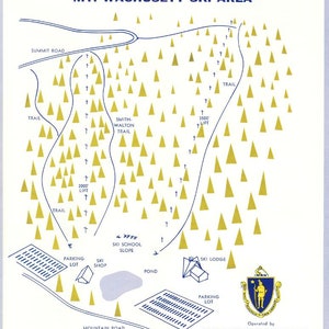 1969 Wachusett Mountain Vintage Ski Trail Map Poster - Etsy