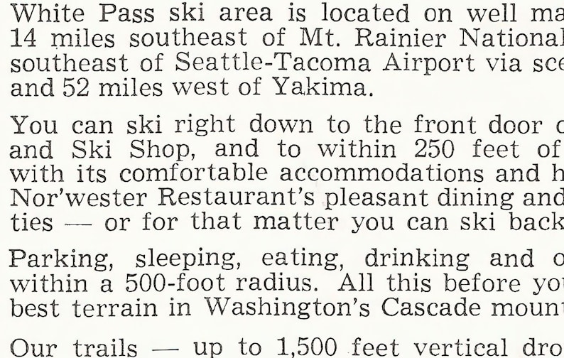 1985 WHITE PASS Ski Trail Map - Ski Home Decor, Ski Lodge Wall Decor ...