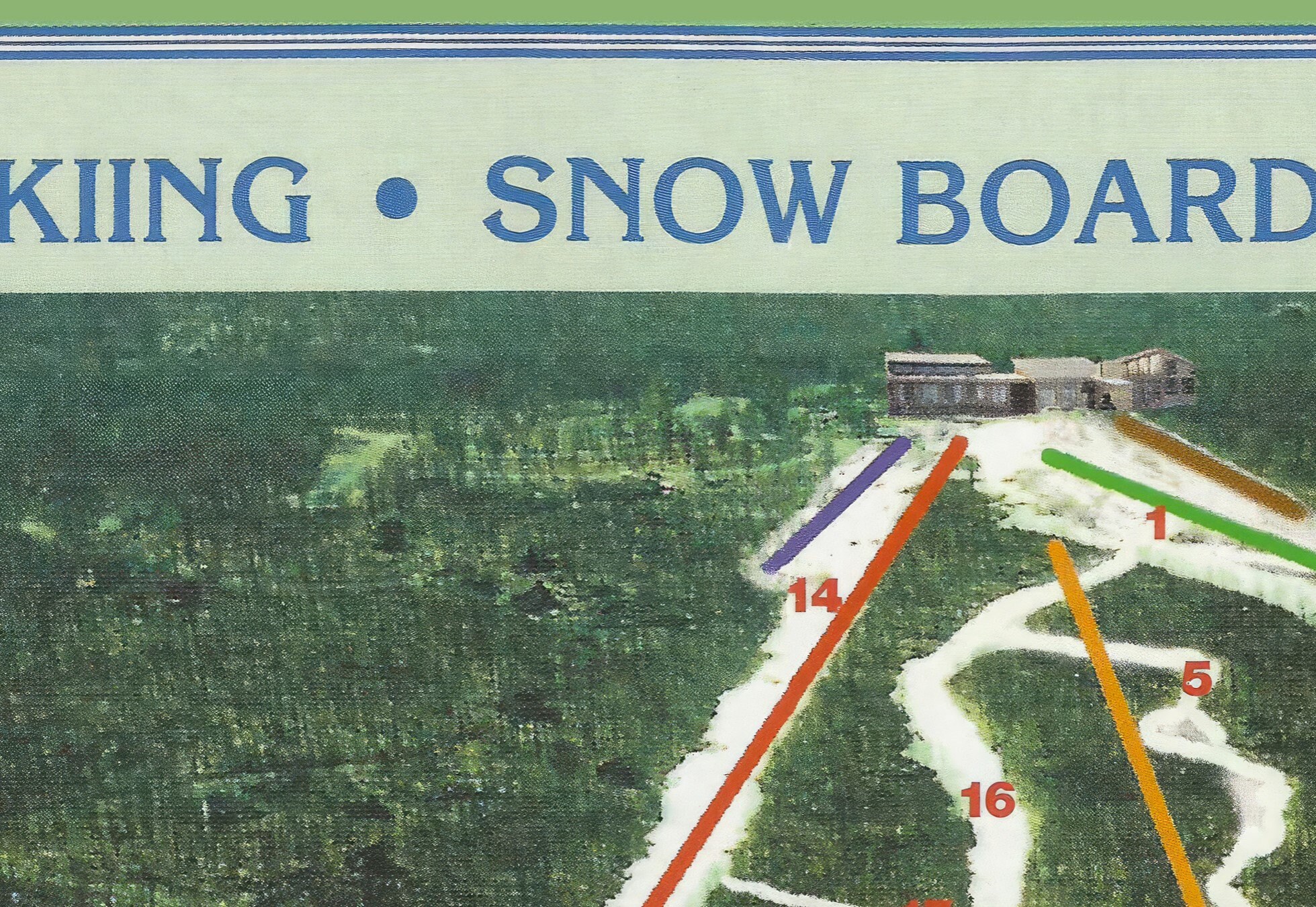 1990 SKI BIG BEAR Ski Trail Map Masthope, P.A. ski Home Decor, Ski ...