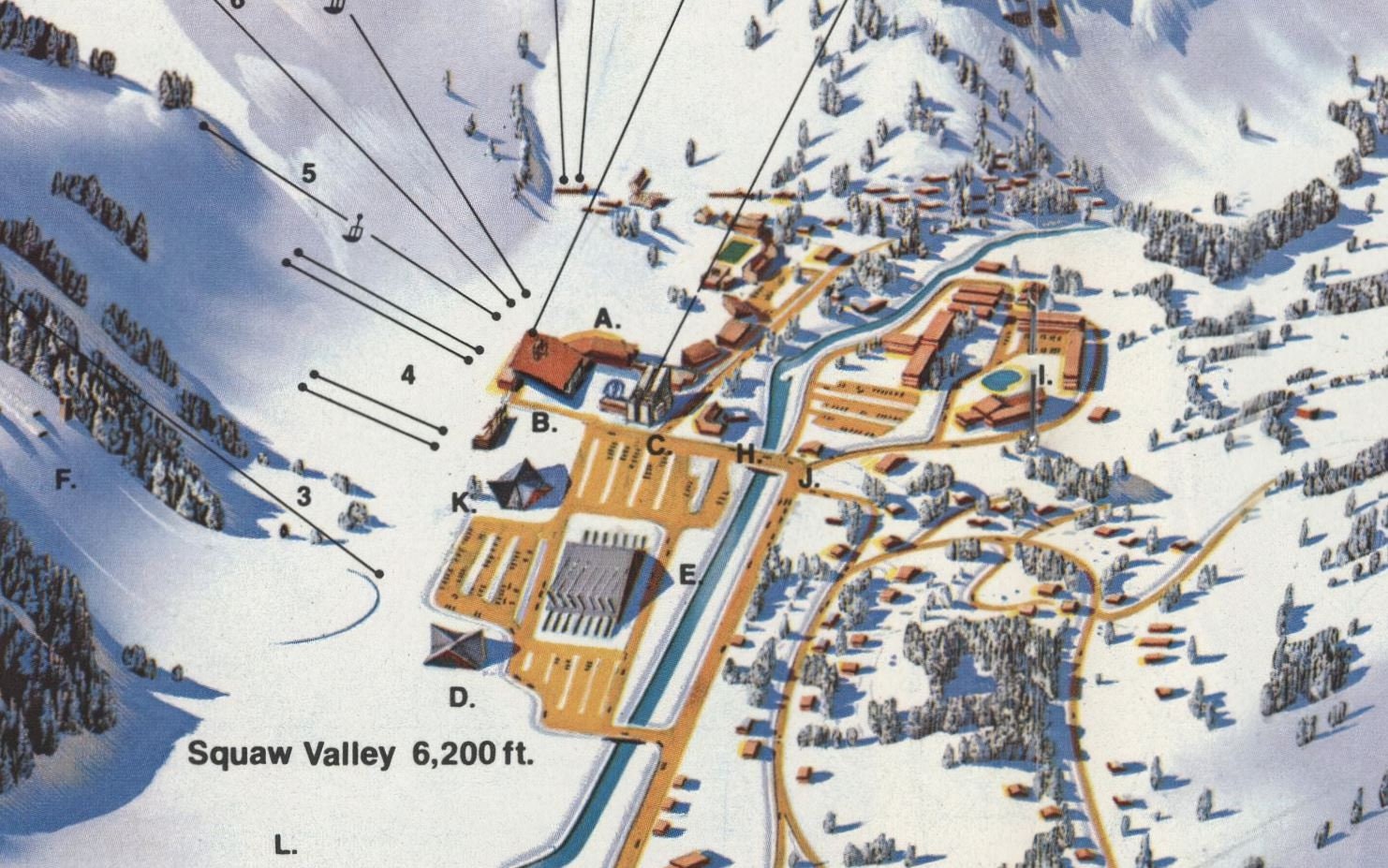1974 Squaw Valley Ski Trail Map Print - Vintage Ski Decor - Etsy