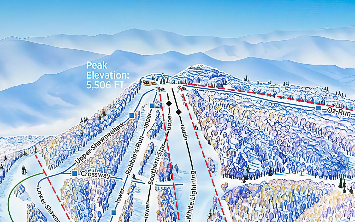2021 BEECH MOUNTAIN Ski Map - Ski Home Decor, Ski Lodge Wall Decor, Ski ...