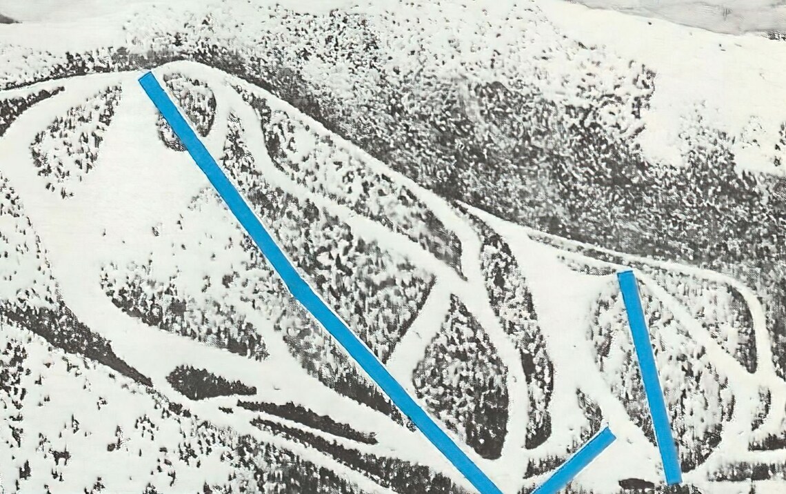 1967 MONARCH MOUNTAIN Ski Trail Map - Ski Map, Ski Art, Ski Decor, Ski ...