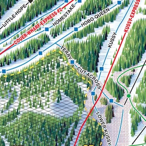 2021 TERRY PEAK Ski Trail Map - Ski Home Decor, Ski Lodge Wall Decor ...