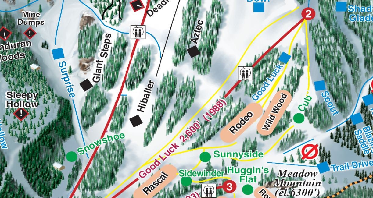 2021 GREAT DIVIDE montana Ski Trail Map Ski Home Decor, Ski Lodge Wall ...