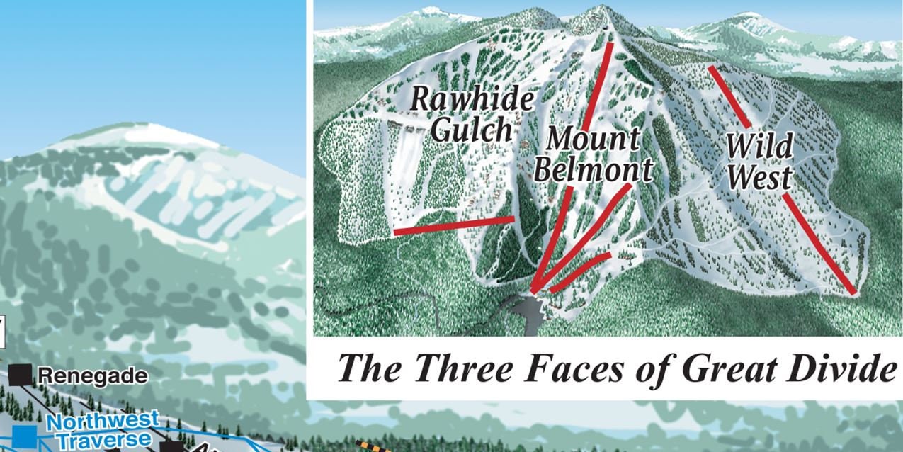 2021 Great Divide Montana Ski Trail Map – Vintage Ski Lodge Decor - Etsy