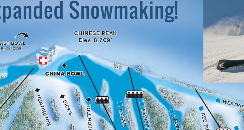 WRAPPED CANVAS - 2021 China Peak Mountain Resort Ski Trail Map - Ski ...