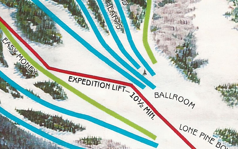 1984 GRANBY RANCH Ski Trail Map - Ski Home Decor, Ski Lodge Wall Decor ...
