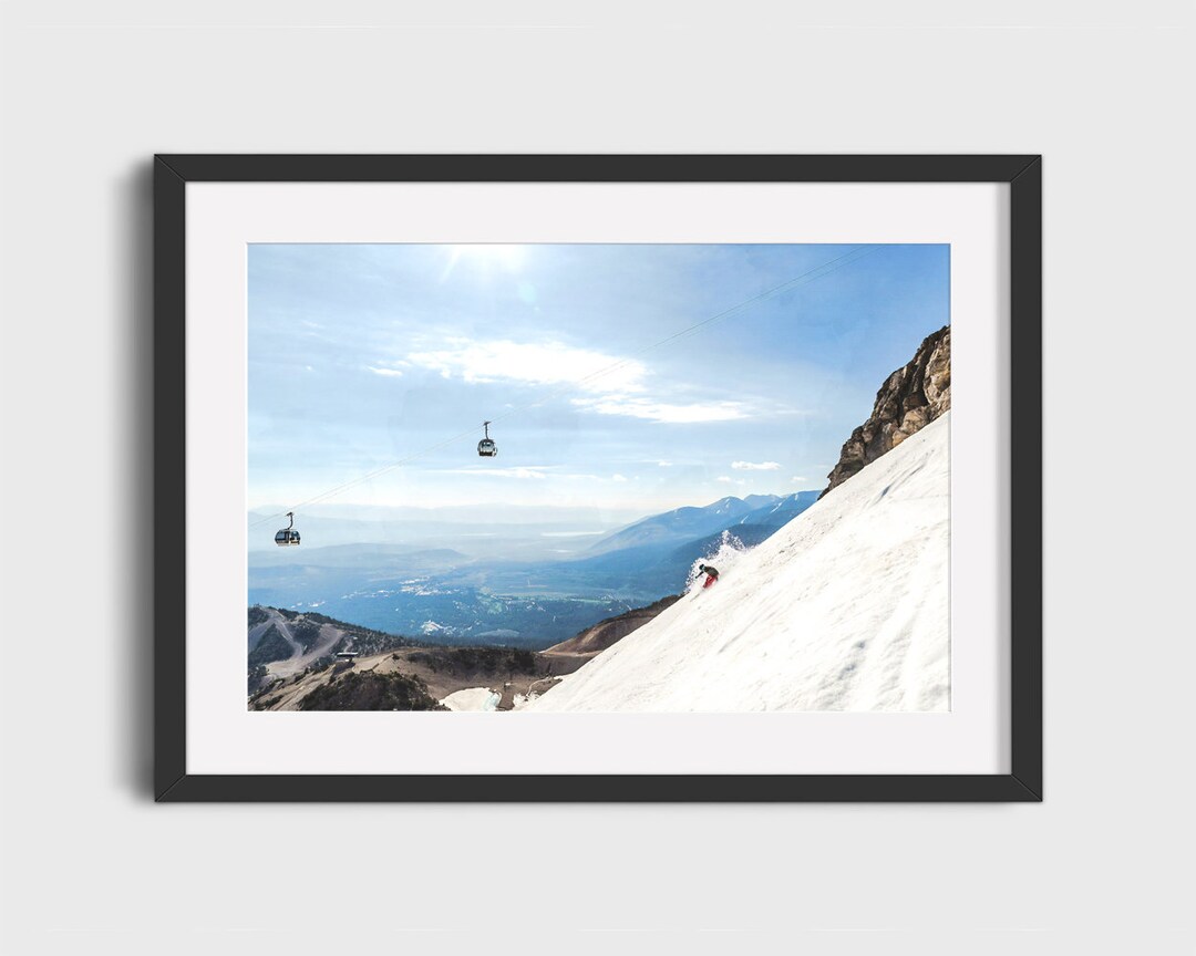 MAMMOTH MOUNTAIN GONDOLA Watercolor Painting - Vintage Ski Art, Ski ...