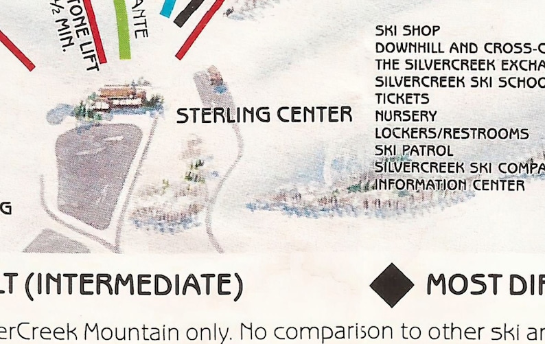 1984 GRANBY RANCH Ski Trail Map Ski Home Decor, Ski Lodge Wall Decor ...