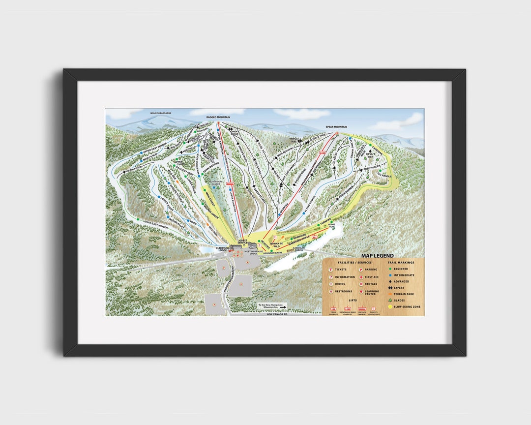 2024 Ragged Mountain Ski Resort Trail Map Print – Ski Home Decor - Etsy