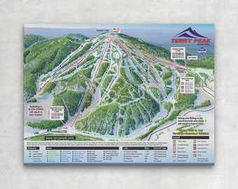 2021 TERRY PEAK Ski Trail Map Ski Home Decor Ski Lodge Wall | Etsy