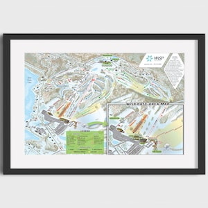 2023 WISP RESORT Ski Trail Map - Ski Home Decor, Ski Lodge Wall Decor ...