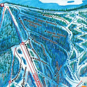 2021 WHITEFACE MOUNTAIN Ski Trail Map Ski Map, Ski Art, Ski Decor, Ski ...