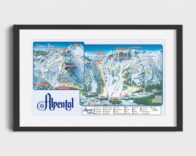 Snow Summit Ski Map Printable, Snow Summit Printable Ski Map 16x20, Big ...