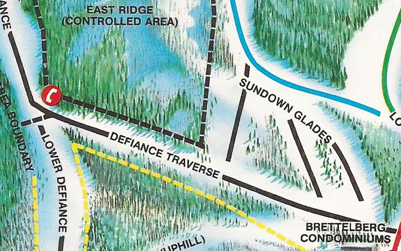 1984 SUNLIGHT MOUNTAIN RESORT Ski Trail Map - Ski Home Decor, Ski Lodge ...