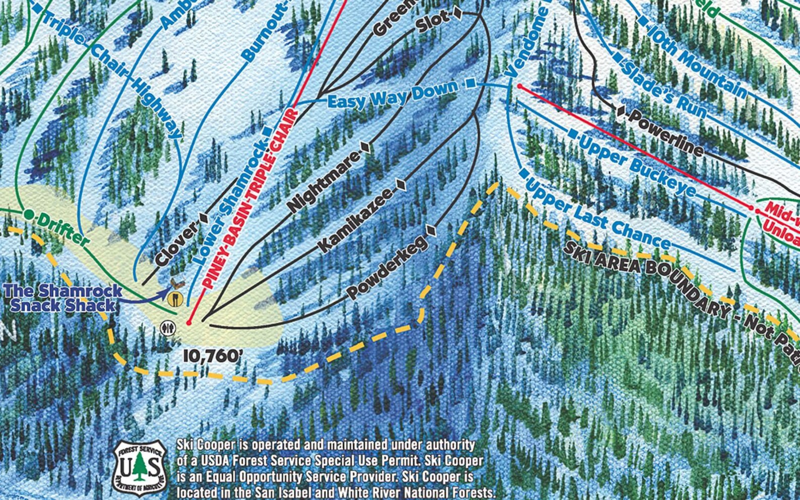 2021 COOPER / CHICAGO RIDGE Ski Trail Map Ski Home Decor - Etsy