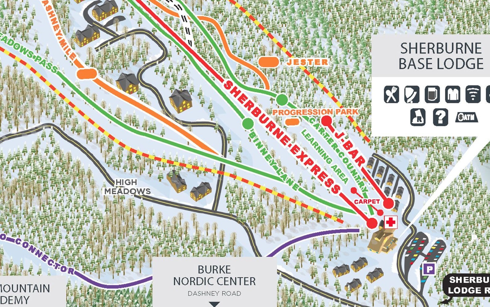 2021 BURKE MOUNTAIN Ski Trail Map - Ski Home Decor, Ski Lodge Wall ...