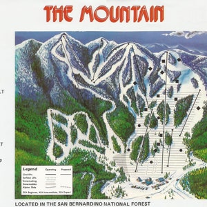 1981 BEAR MOUNTAIN (big Bear) Ski Trail Map - Ski Home Decor, Ski Lodge ...