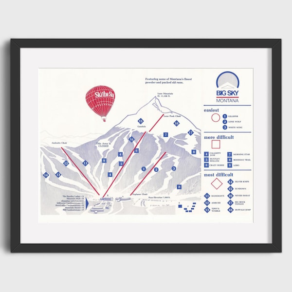 Big Sky Ski Map Poster - Etsy