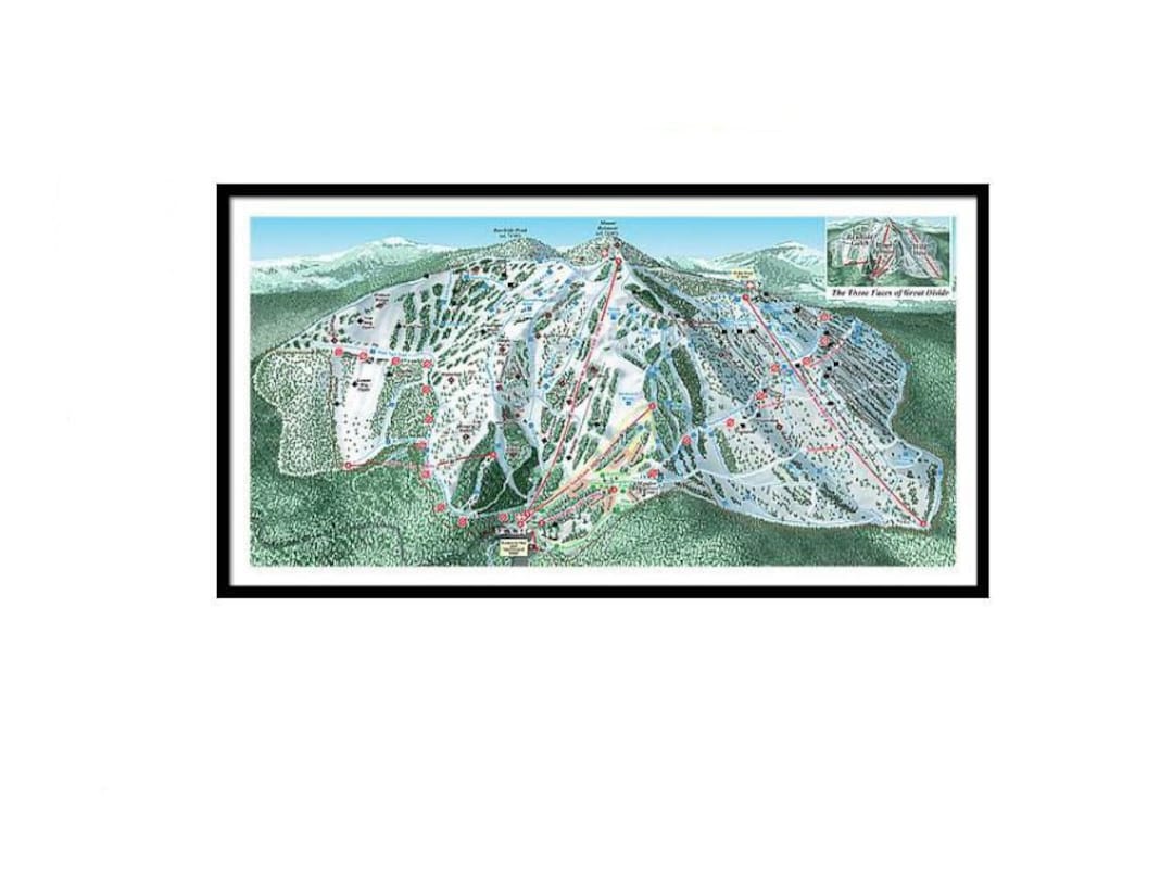 2021 GREAT DIVIDE (montana) Ski Trail Map - Ski Home Decor, Ski Lodge ...