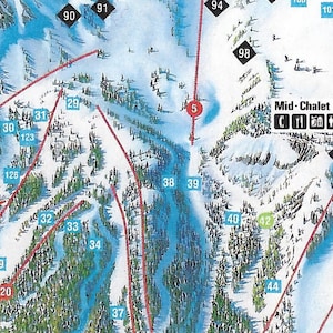 1986 MAMMOTH MOUNTAIN Ski Trail Map - Ski Map, Ski Art, Ski Decor, Ski ...