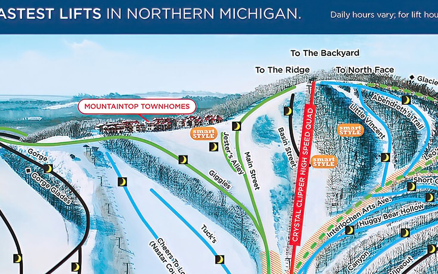 2021 CRYSTAL MOUNTAIN michigan Ski Trail Map Ski Home Decor, Ski Lodge ...