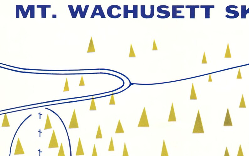 1969 Wachusett Mountain Vintage Ski Trail Map Poster - Etsy