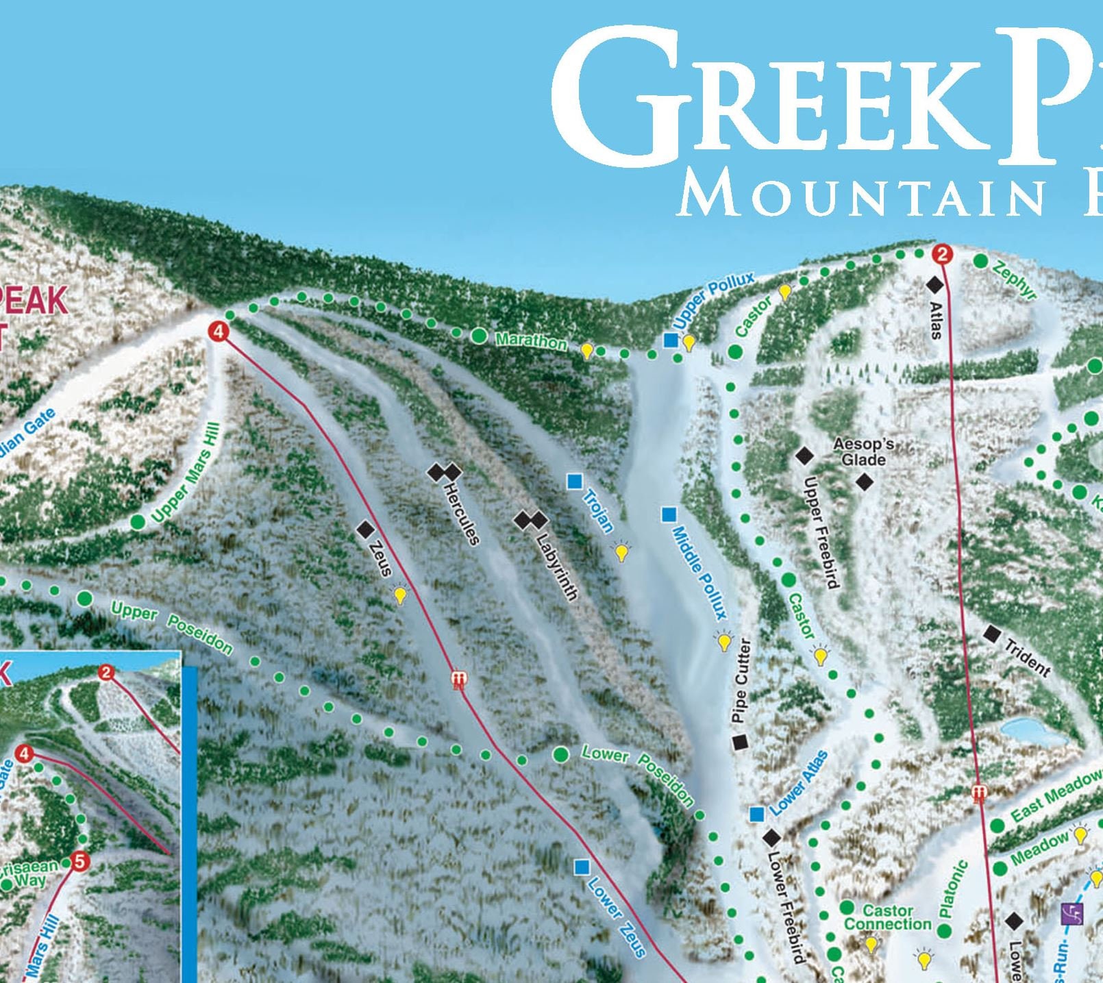 2021 Greek Peak Ski Trail Map Print - Vintage Ski Resort Poster - Etsy