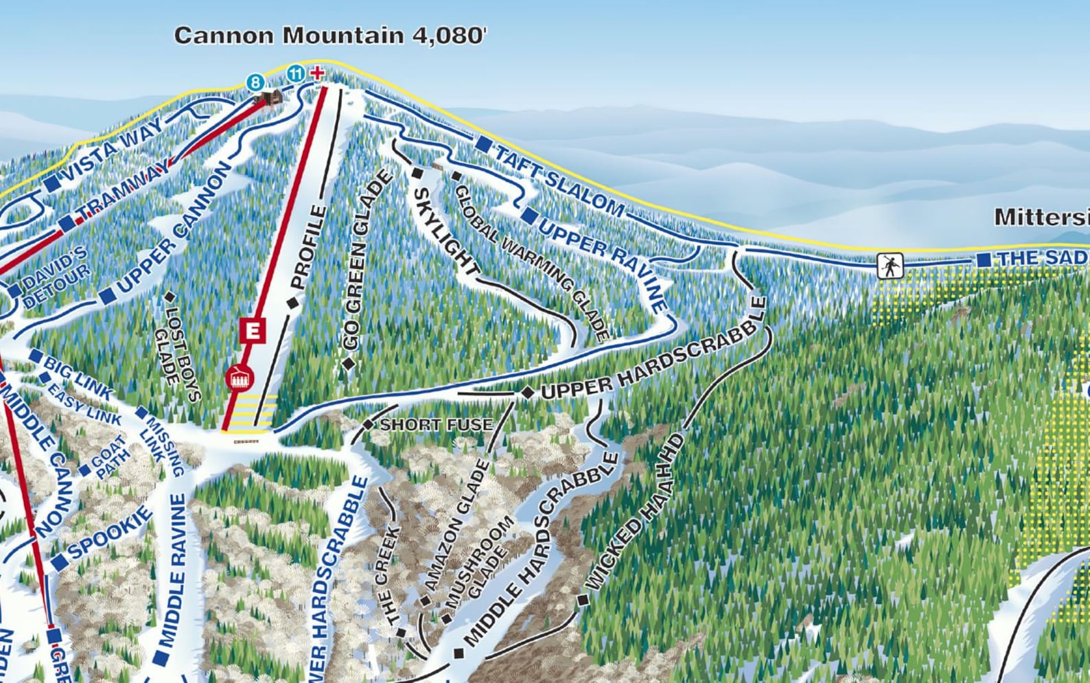 2021 CANNON MOUNTAIN Ski Trail Map Ski Home Decor, Ski Lodge Wall Decor ...