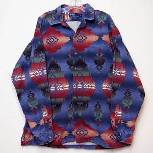 Polo Ralph Lauren Aztec Southwestern Button up Chambers Vtg 90s Shirt XL - Etsy