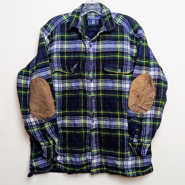 Flannel Shirt With Elbow Patches - Etsy