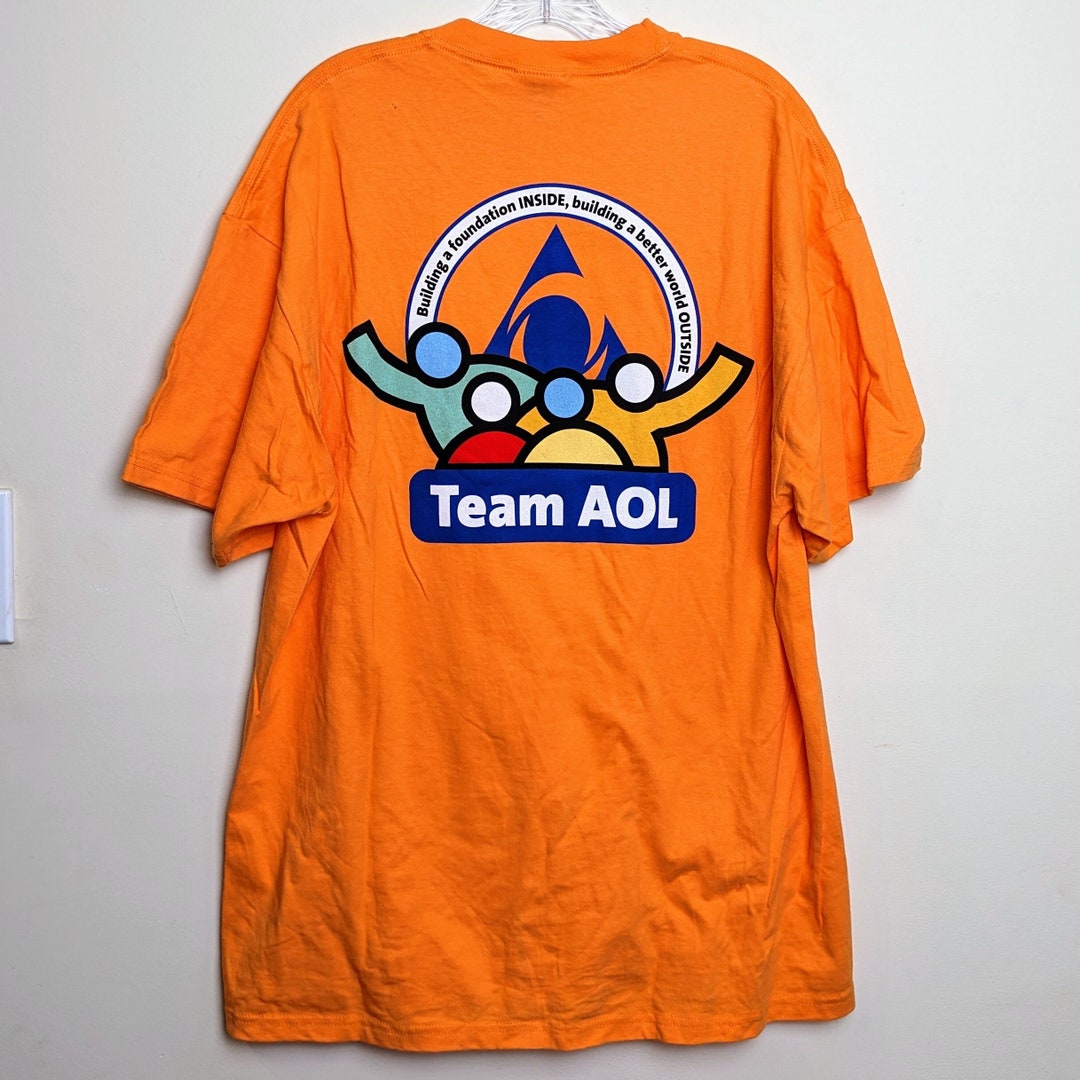 Vintage Y2K AOL America Online AIM Logo Double Sided 2001 Promo Shirt ...