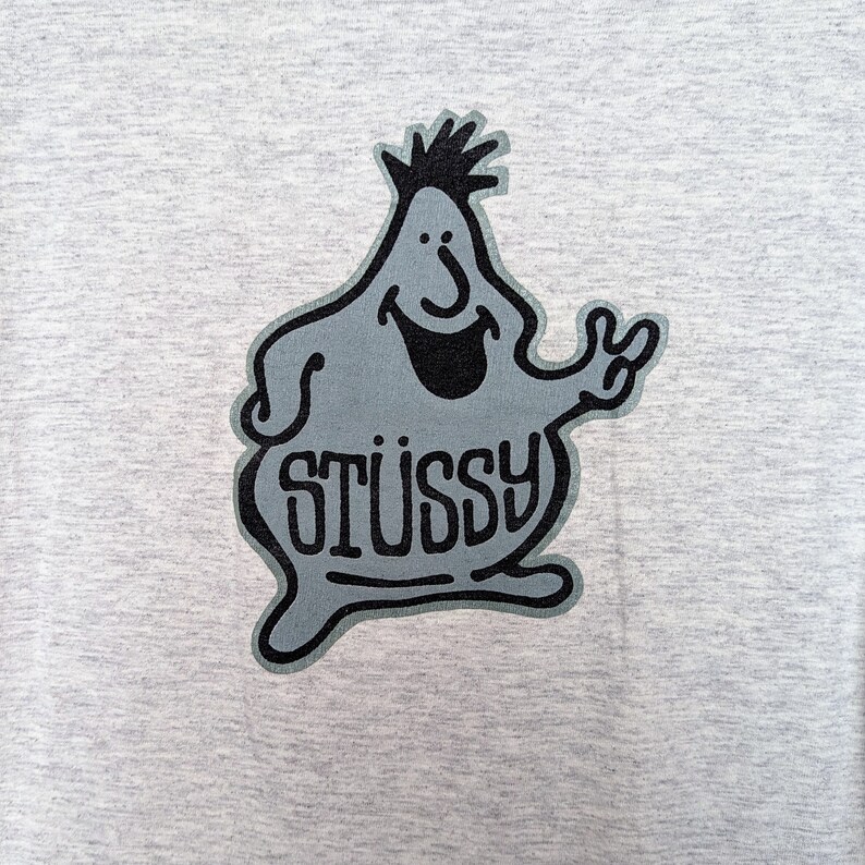 Vintage Stussy Early 90s Blob Character Mullet Single Stitch Shirt ...