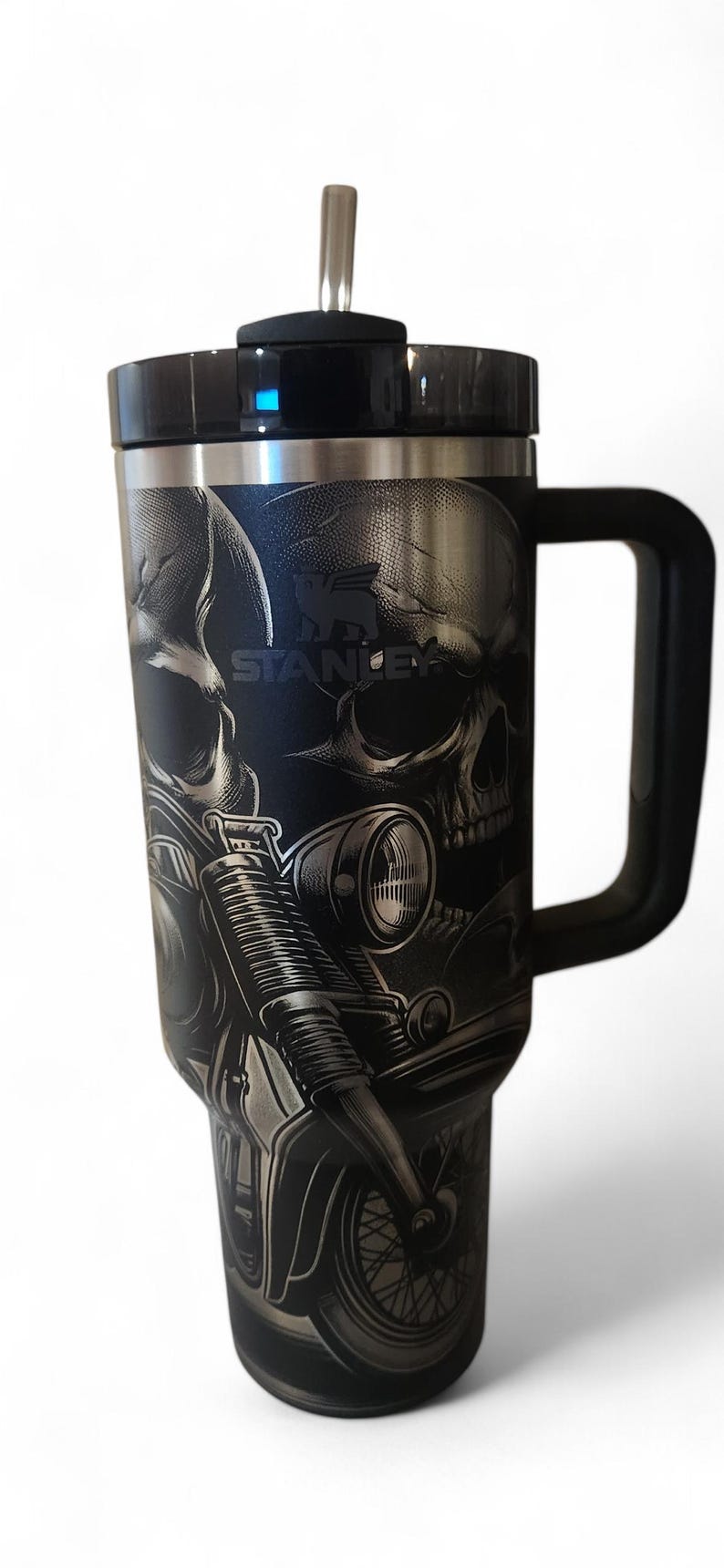 Motorcycle Skull Stainless Steel Tumbler: Biker Gift - Etsy
