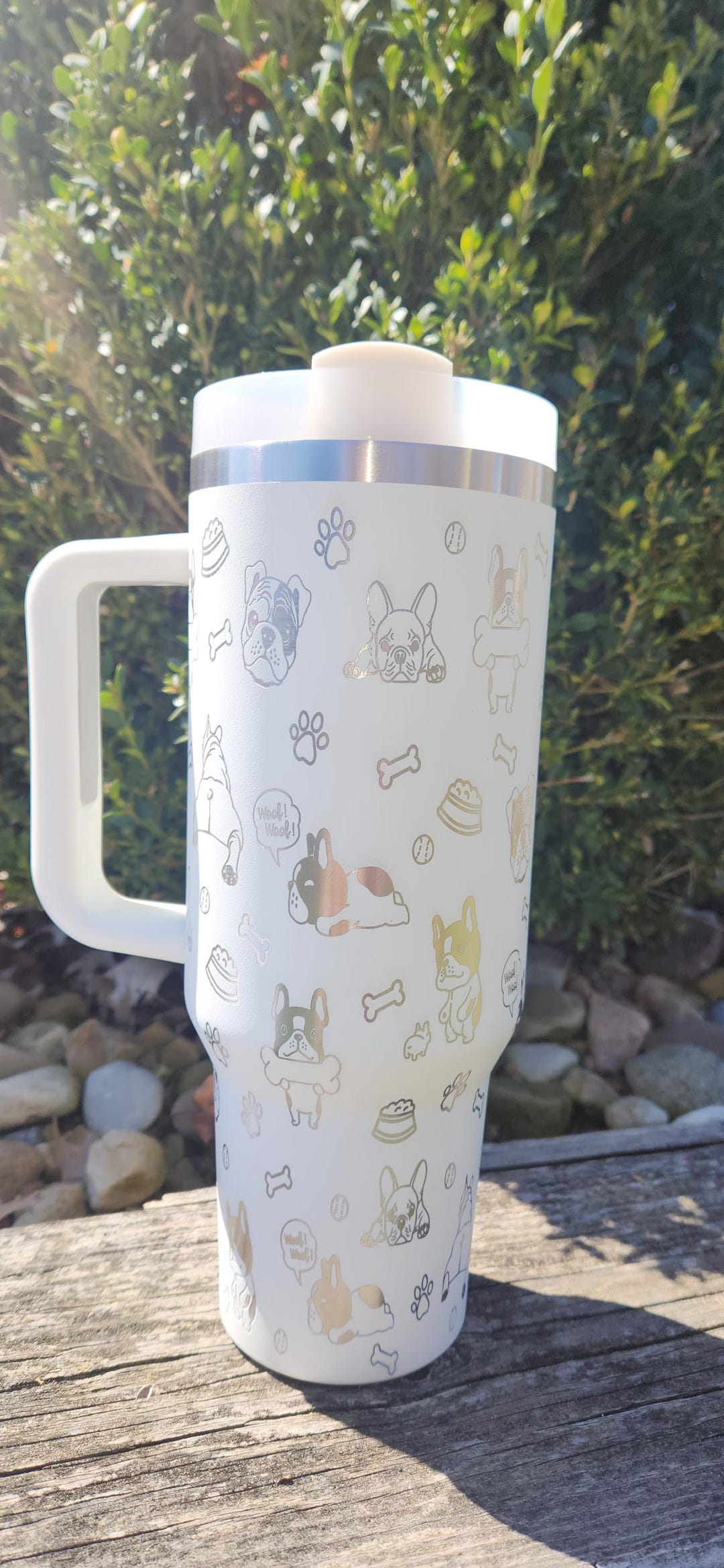 Laser Engraved Frenchie Doodle 40oz Tumbler: Stainless Steel Travel Mug ...