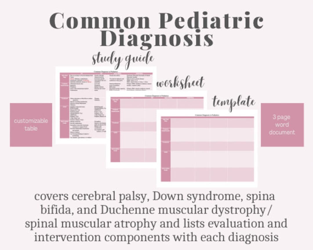 Common Pediatric Diagnoses for Pediatric Therapists - Great for ...
