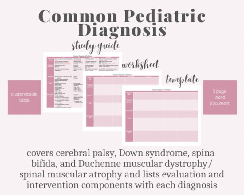 Common Pediatric Diagnoses for Pediatric Therapists - Great for ...