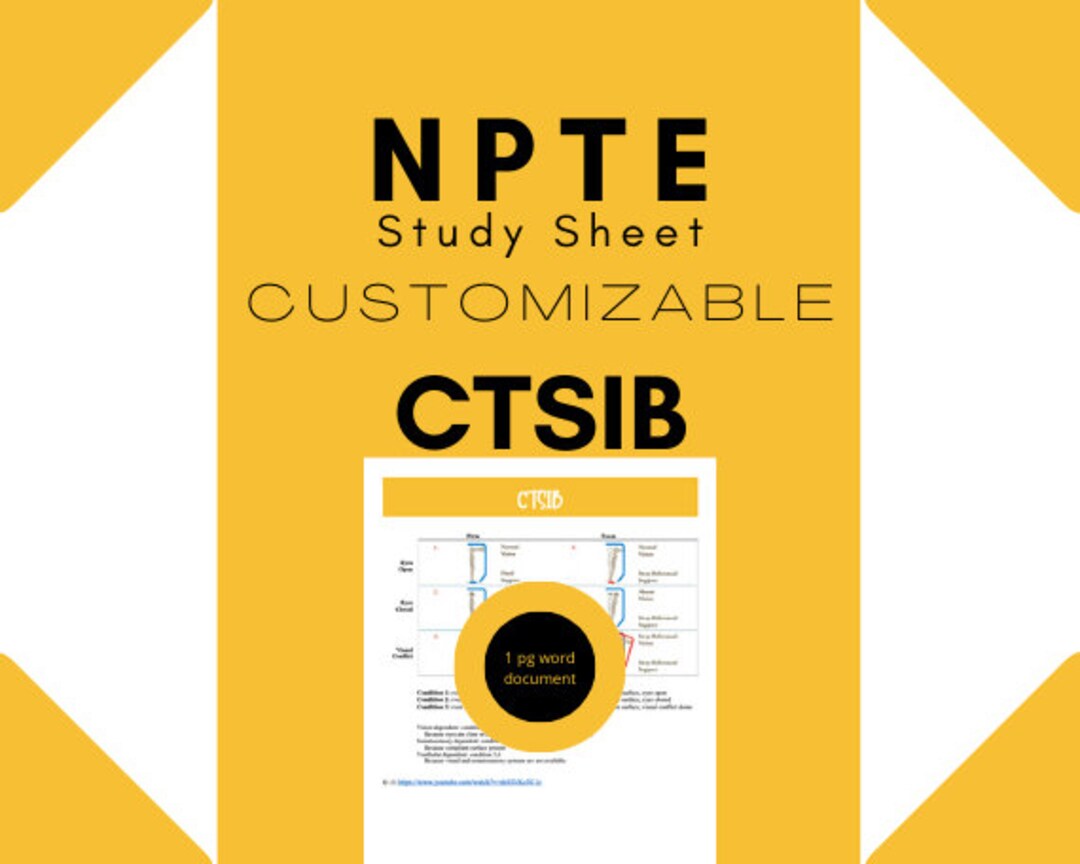 NPTE CTSIB Study Sheet Balance to Check Somatosensation, Proprioception ...