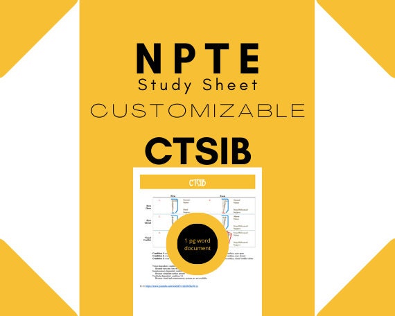 NPTE CTSIB Study Sheet Balance to Check Somatosensation, Proprioception ...