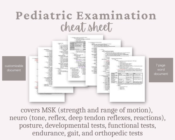 Pediatric Developmental Milestones Study Guide 7 Pages - Etsy Canada
