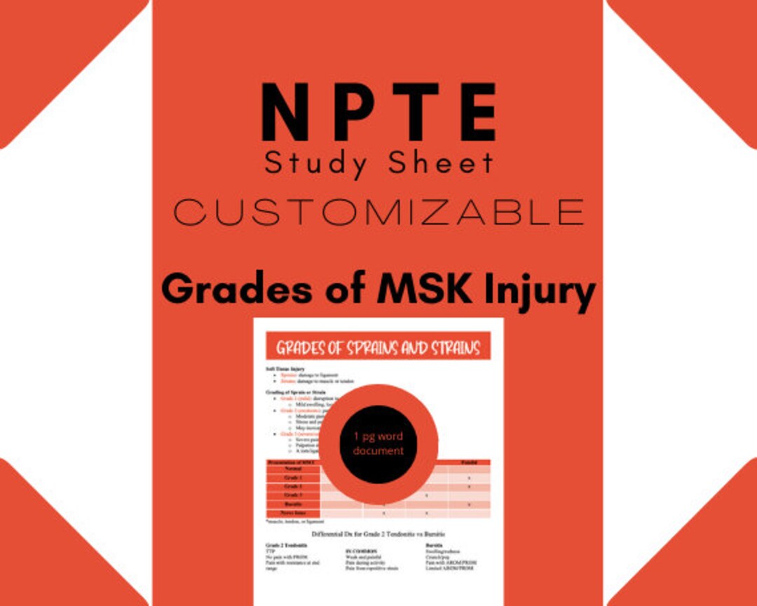 NPTE - Grades and Grading of Sprains and Strains for Musculoskeletal ...
